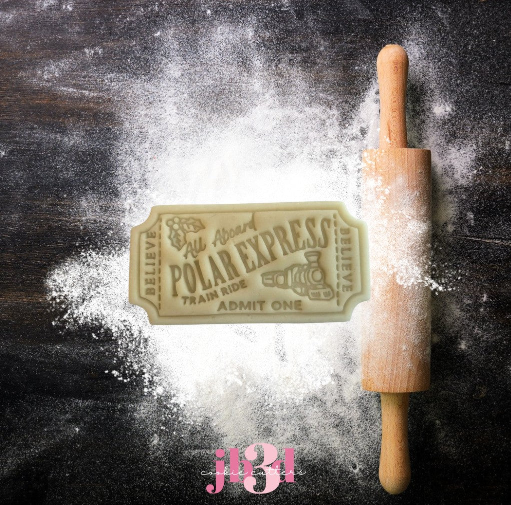 Polar Express Train Ticket - Cutter & Embosser Stamp – jb3dcookiecutters