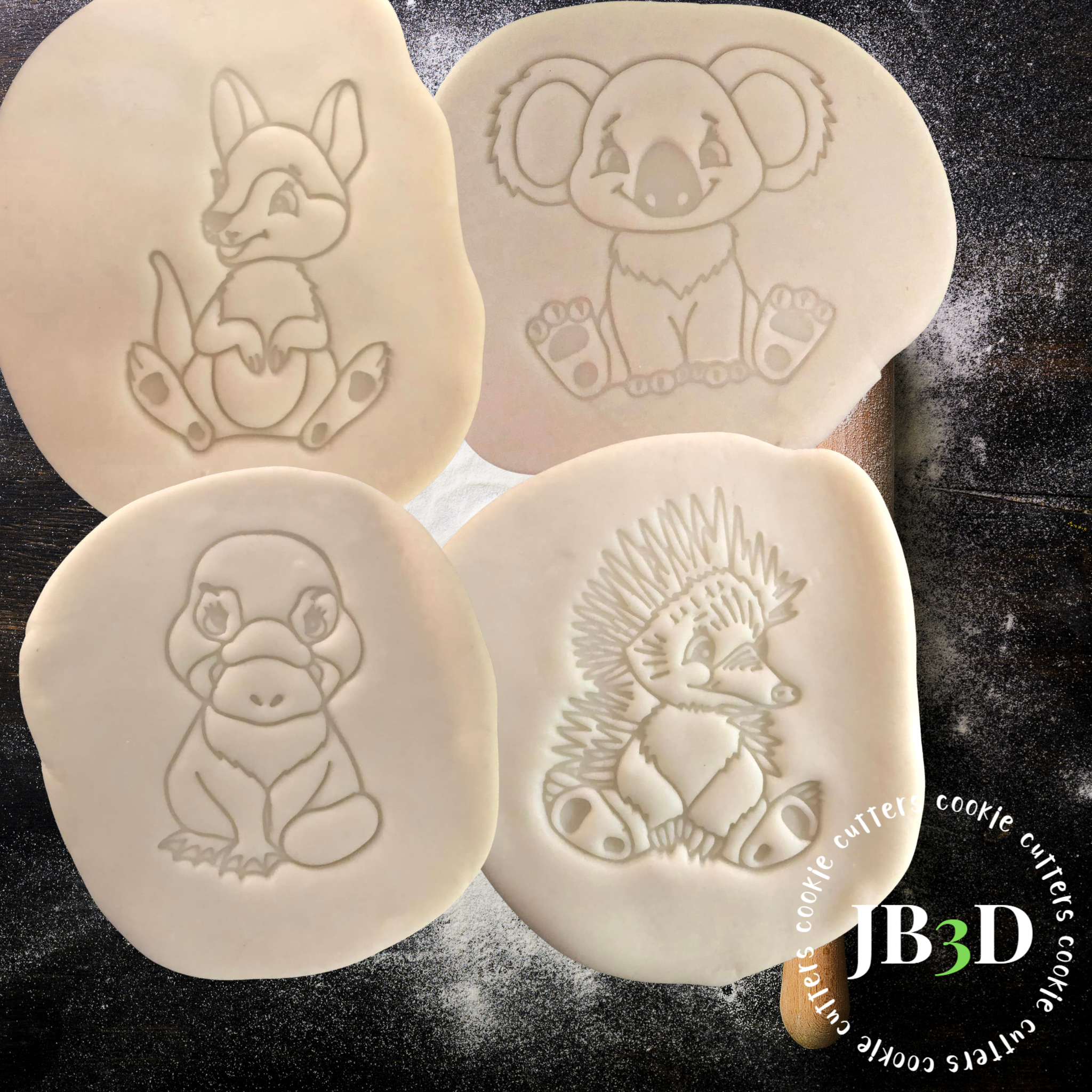 Australian Animals Cutters/Embossers – jb3dcookiecutters